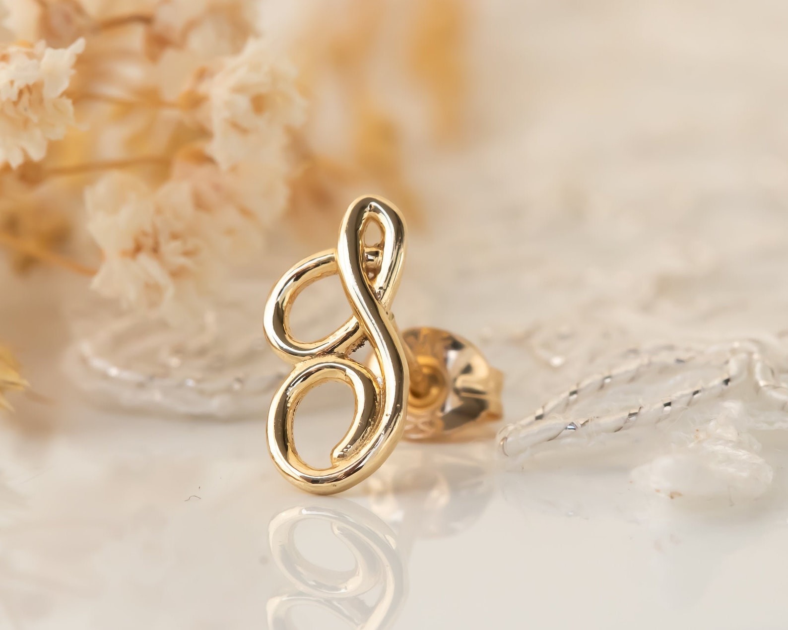 Initial Earrings Gold Initial Stud Earrings Gold Letter | Etsy