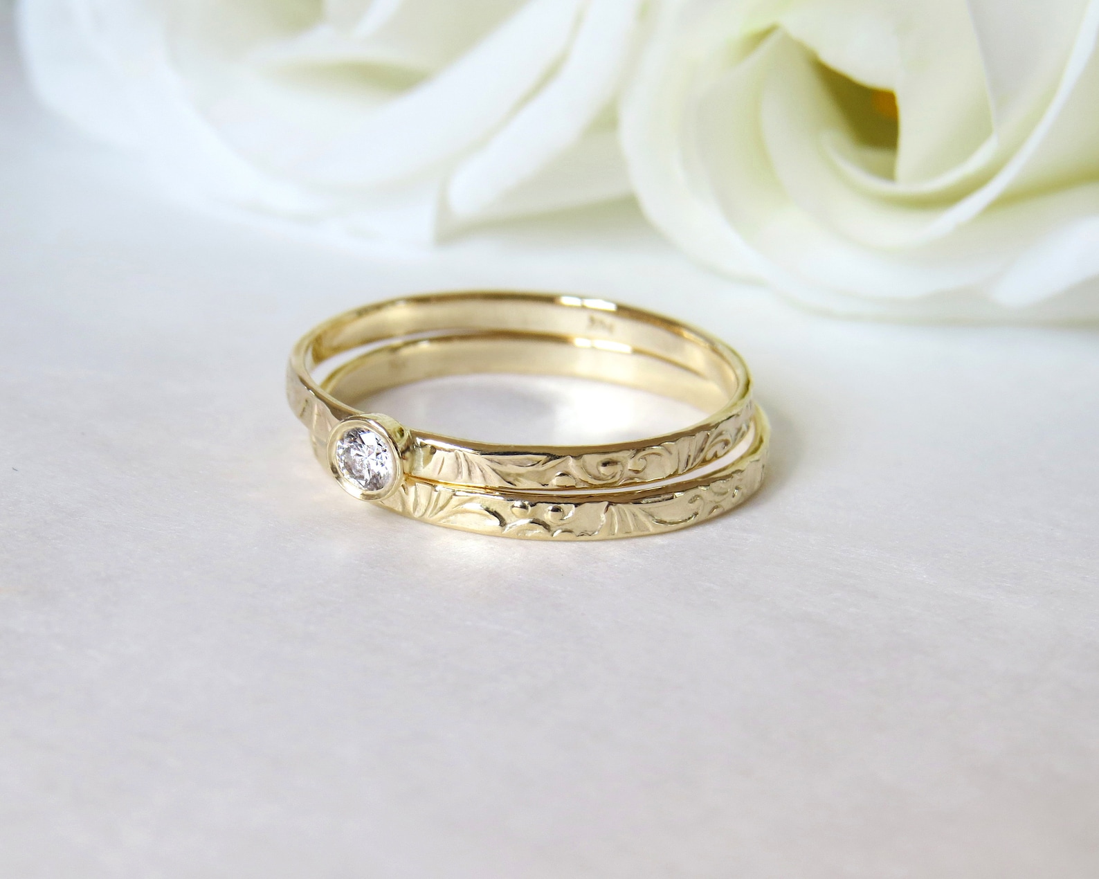 Matching Engagement Ring and Wedding Ring Set Bridal Set | Etsy