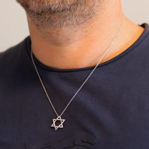 Magen David Pendant Necklace, 14K Gold Rounded Star of David Pendant ...