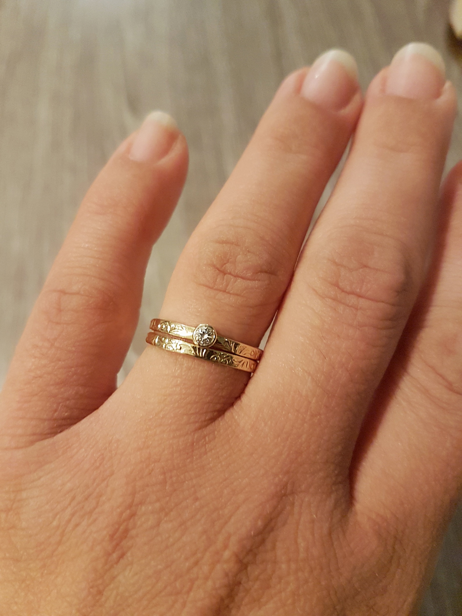 Wedding Ring Set Bridal Set Matching Ring Set Floral - Etsy