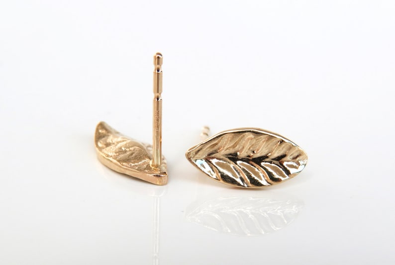 Leaf Stud Earrings, Gold Stud Earrings, Leaf Earrings, Stud Earrings ...
