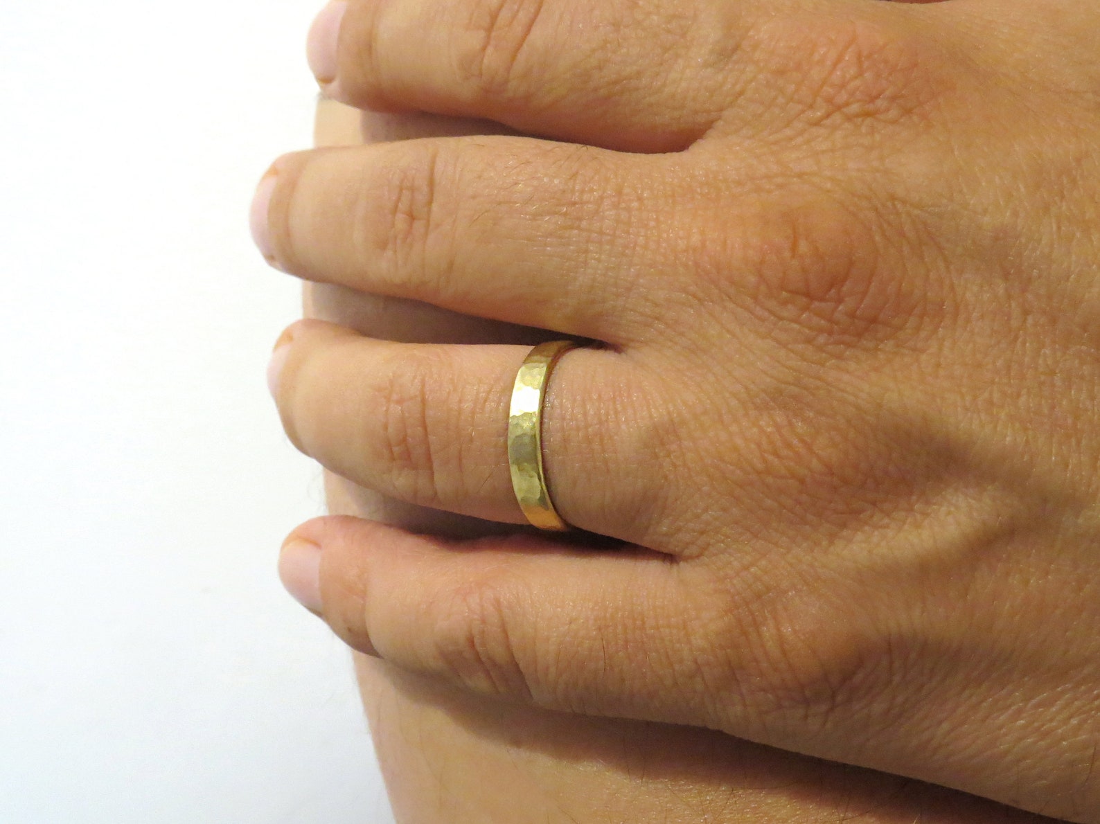 Hammered Wedding Band Men Hammered Gold Ring White Gold - Etsy