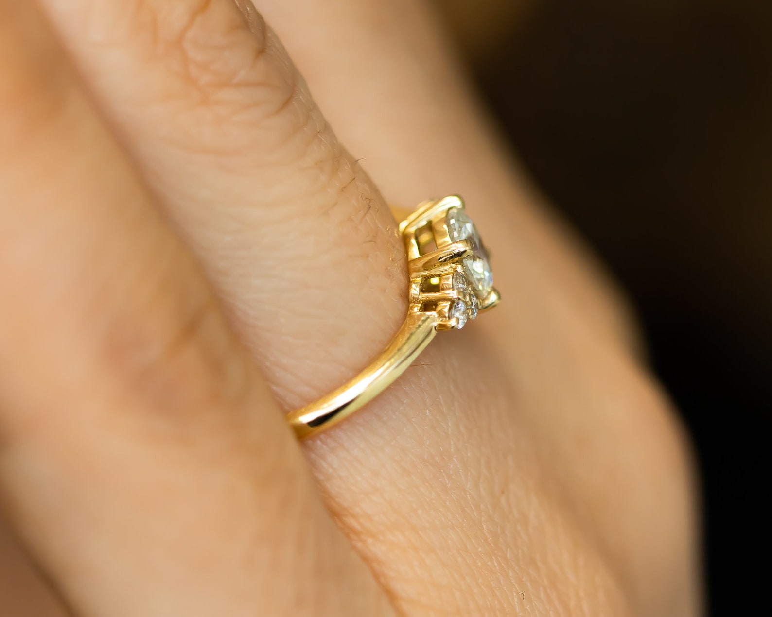 Cluster Diamond Ring, Diamond Engagement Ring - Etsy