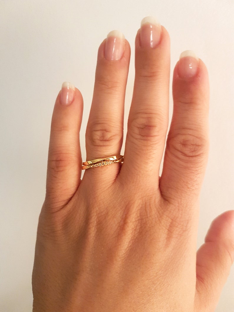 Gold Bridal Ring Set 14k Rose Gold Ring Set Engagement and - Etsy