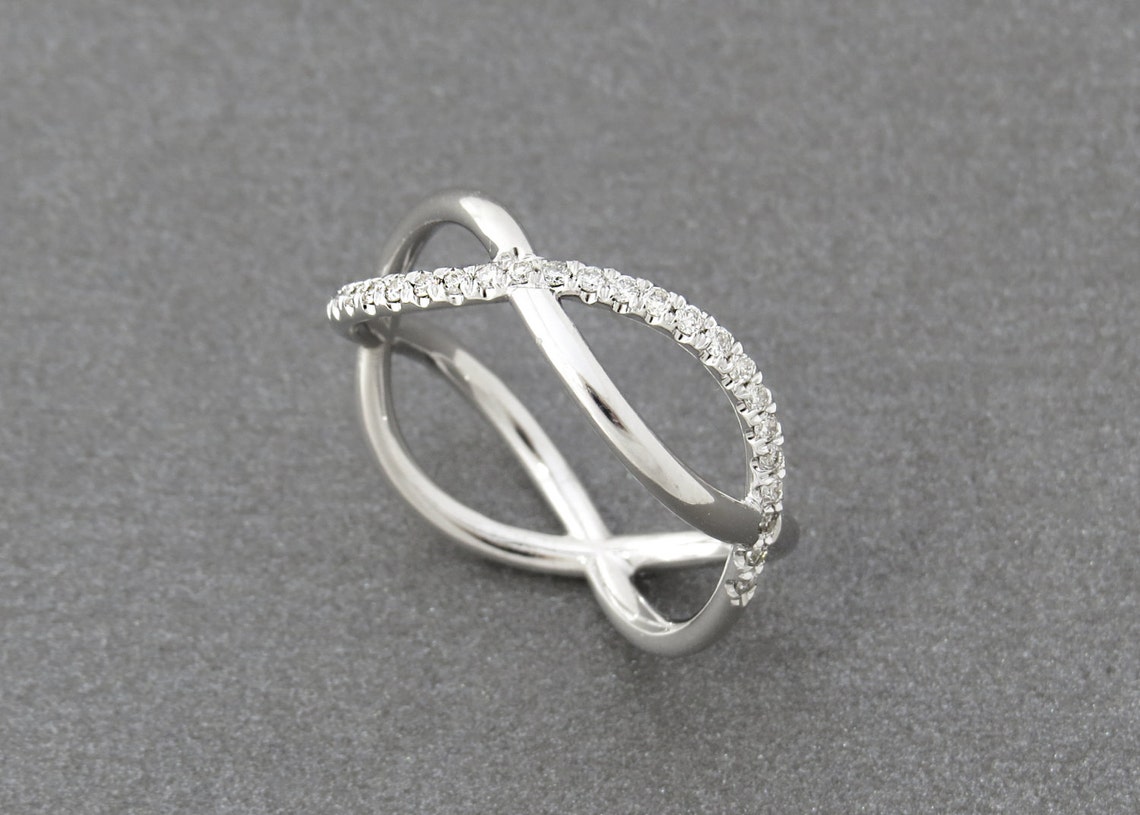 Diamond Wedding Ring Infinity Wedding Ring Unique Engagement | Etsy
