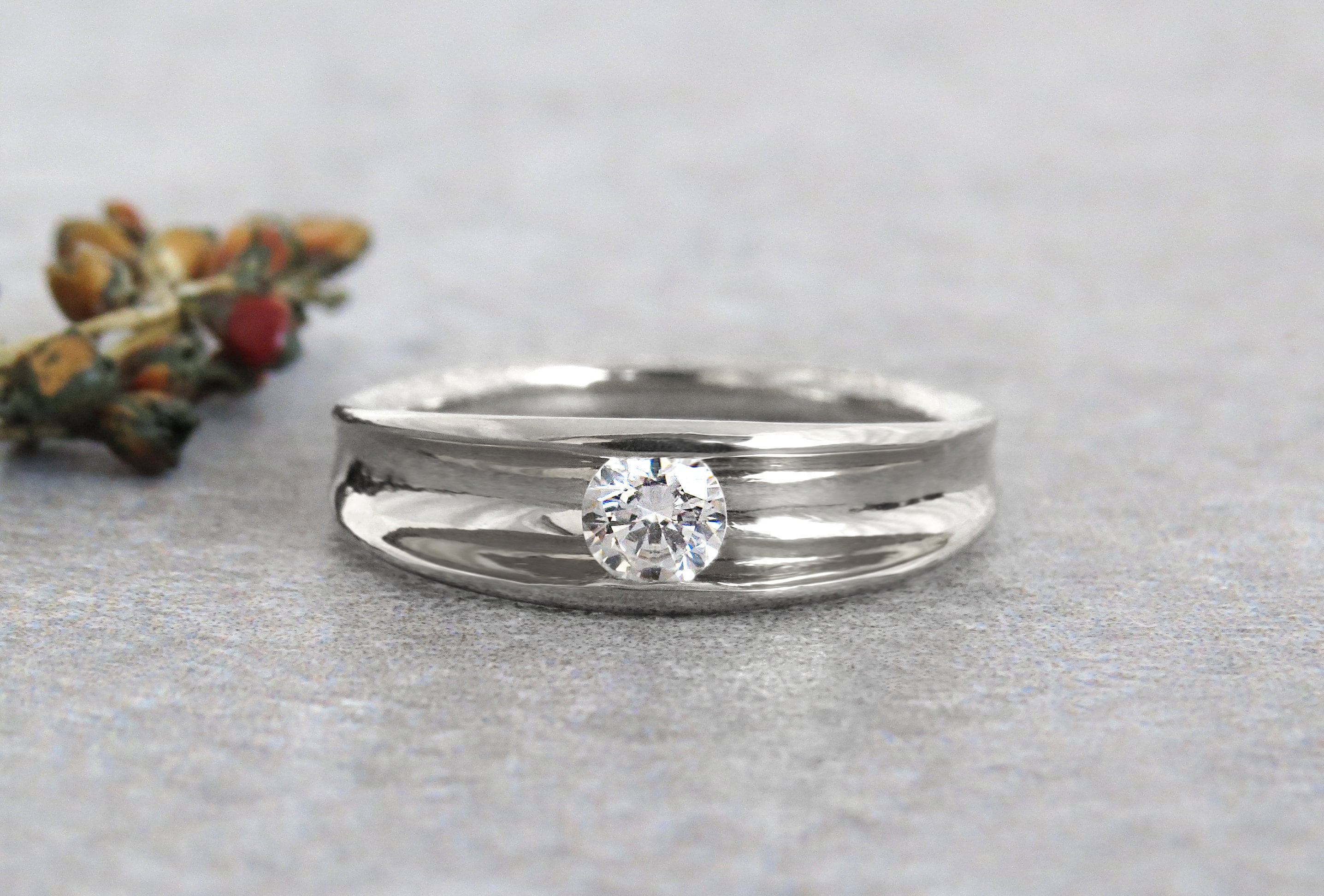 Minimalist Diamond Ring, Diamond Engagement Ring, Modern Unique ...
