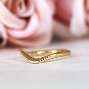 Wave Wedding Band, Woman Gold Wedding Band, 14k Wedding Band, Gold ...