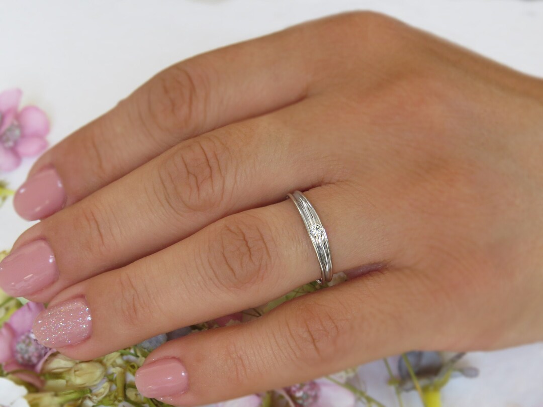 Unique Engagement Ring, Small Diamond Engagement Ring, Delicate ...