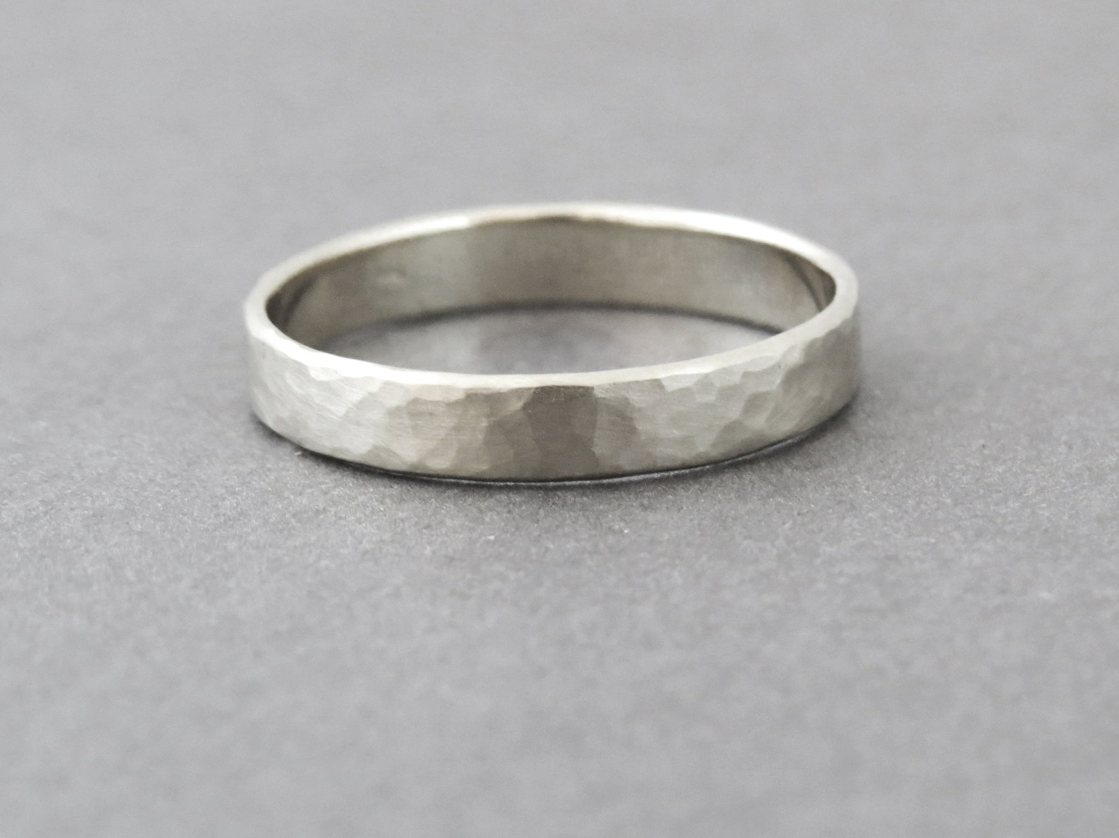 Hammered Wedding Band Men Hammered Gold Ring White Gold - Etsy