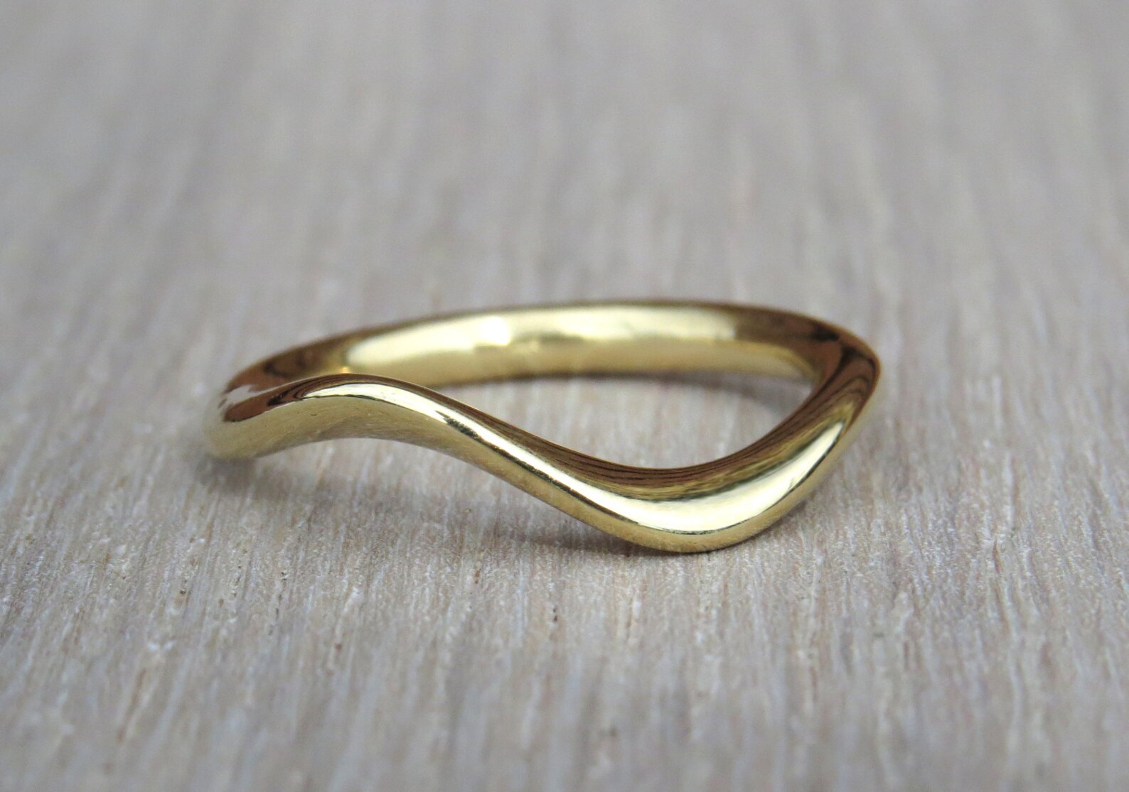 Wave Wedding Band 14k Gold Ring Gold Wedding Band Women | Etsy