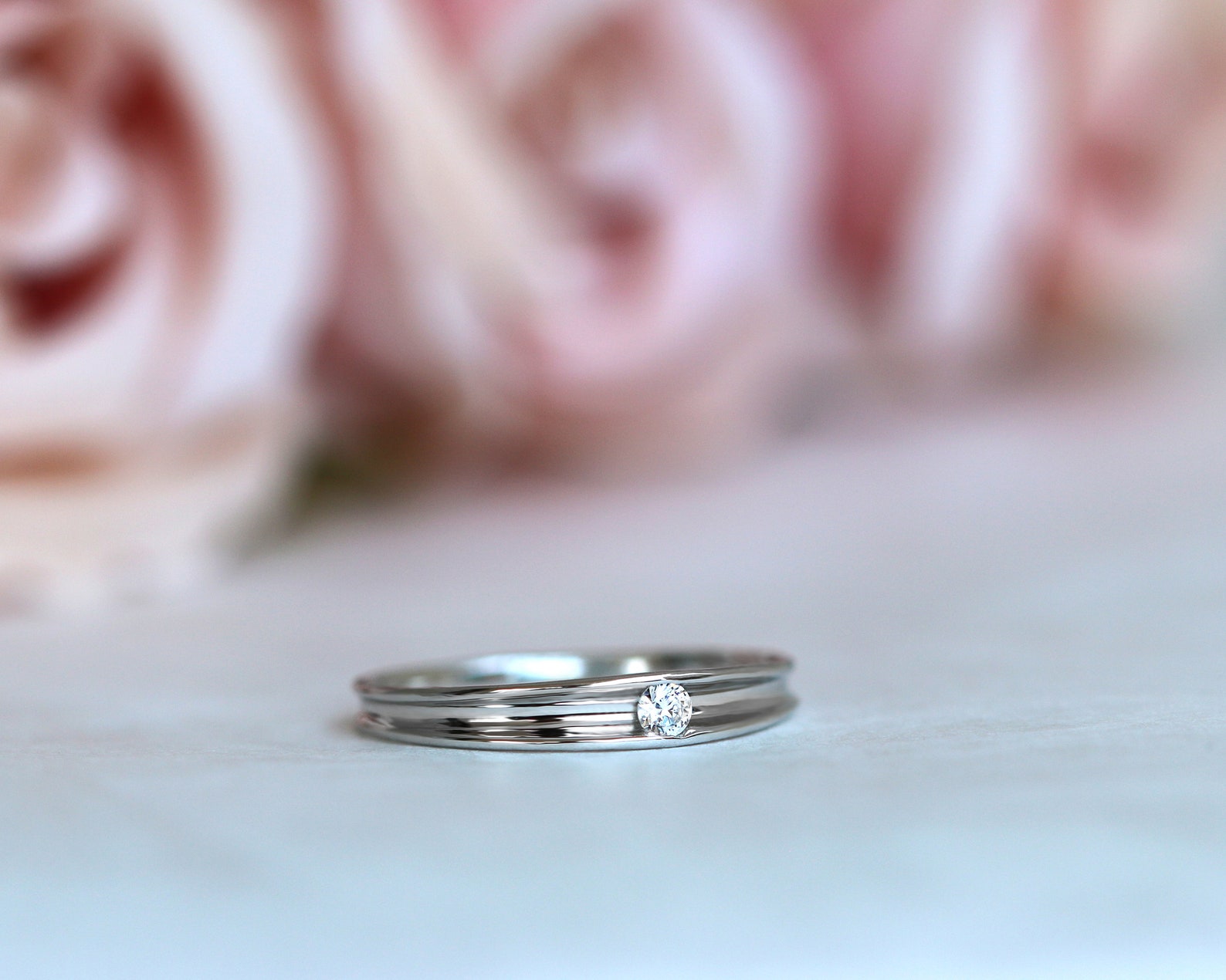 Unique Engagement Ring, Small Diamond Engagement Ring, Delicate ...