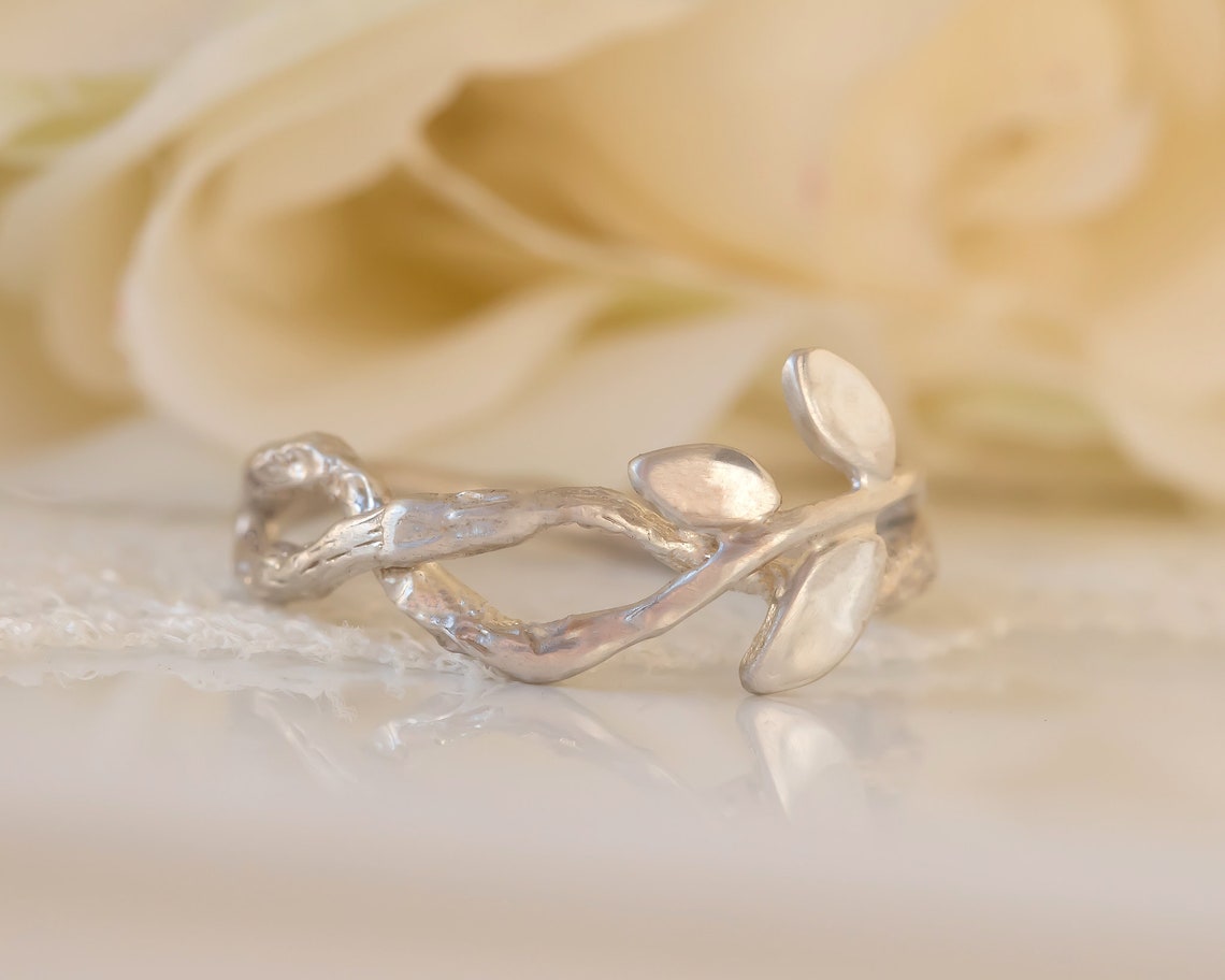 Nature Inspired Ring Leaves Wedding Ring Gold Leaf Branch | Etsy