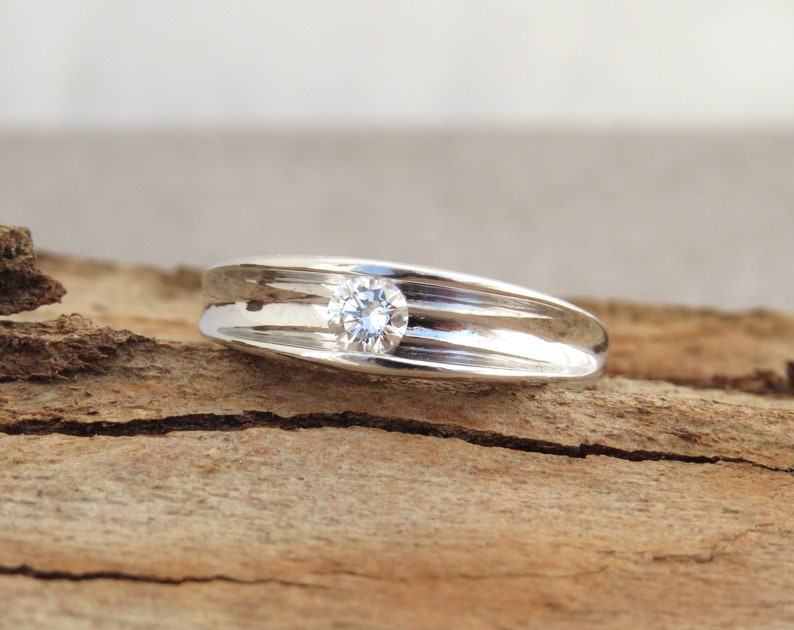 Minimalist Diamond Ring Diamond Engagement Ring Modern - Etsy