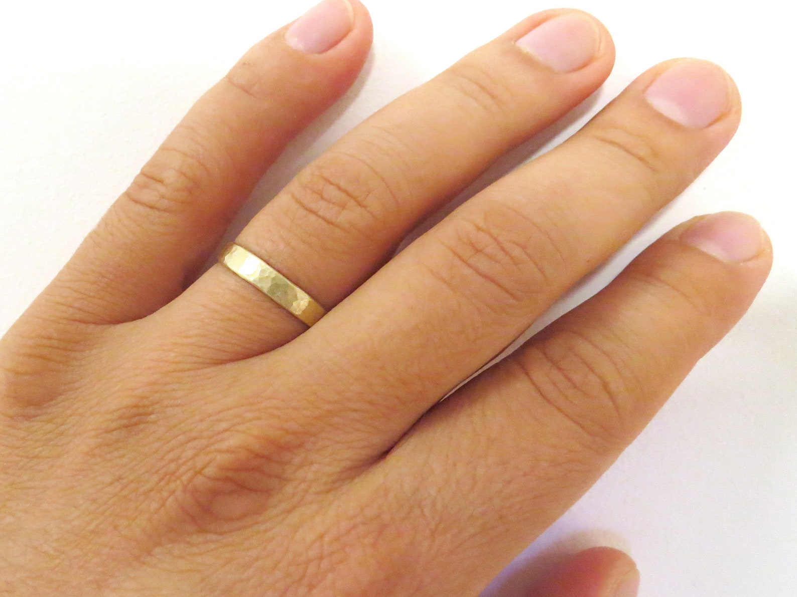 Hammered Wedding Band Men Hammered Gold Ring White Gold - Etsy