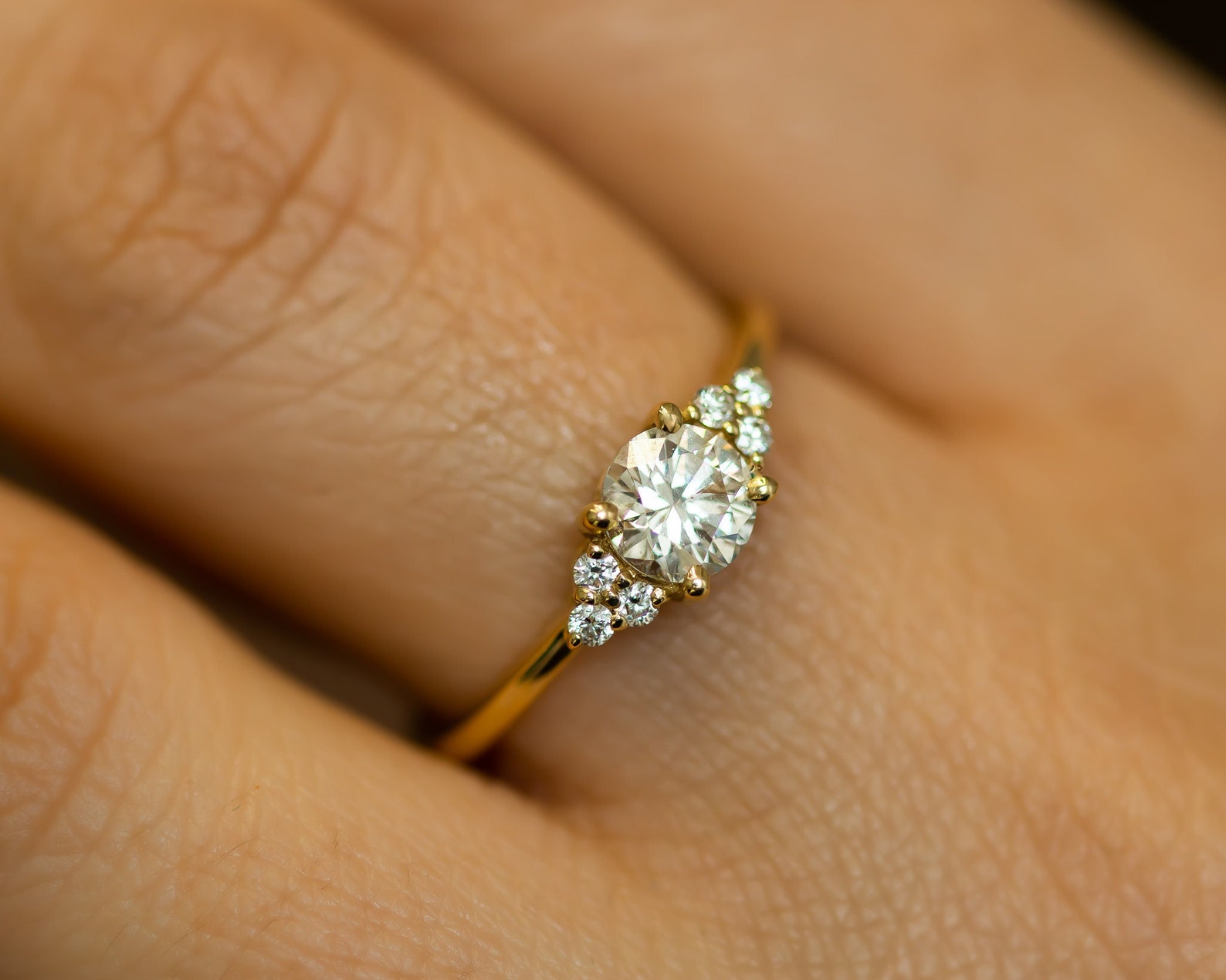 Cluster Diamond Ring, Diamond Engagement Ring - Etsy