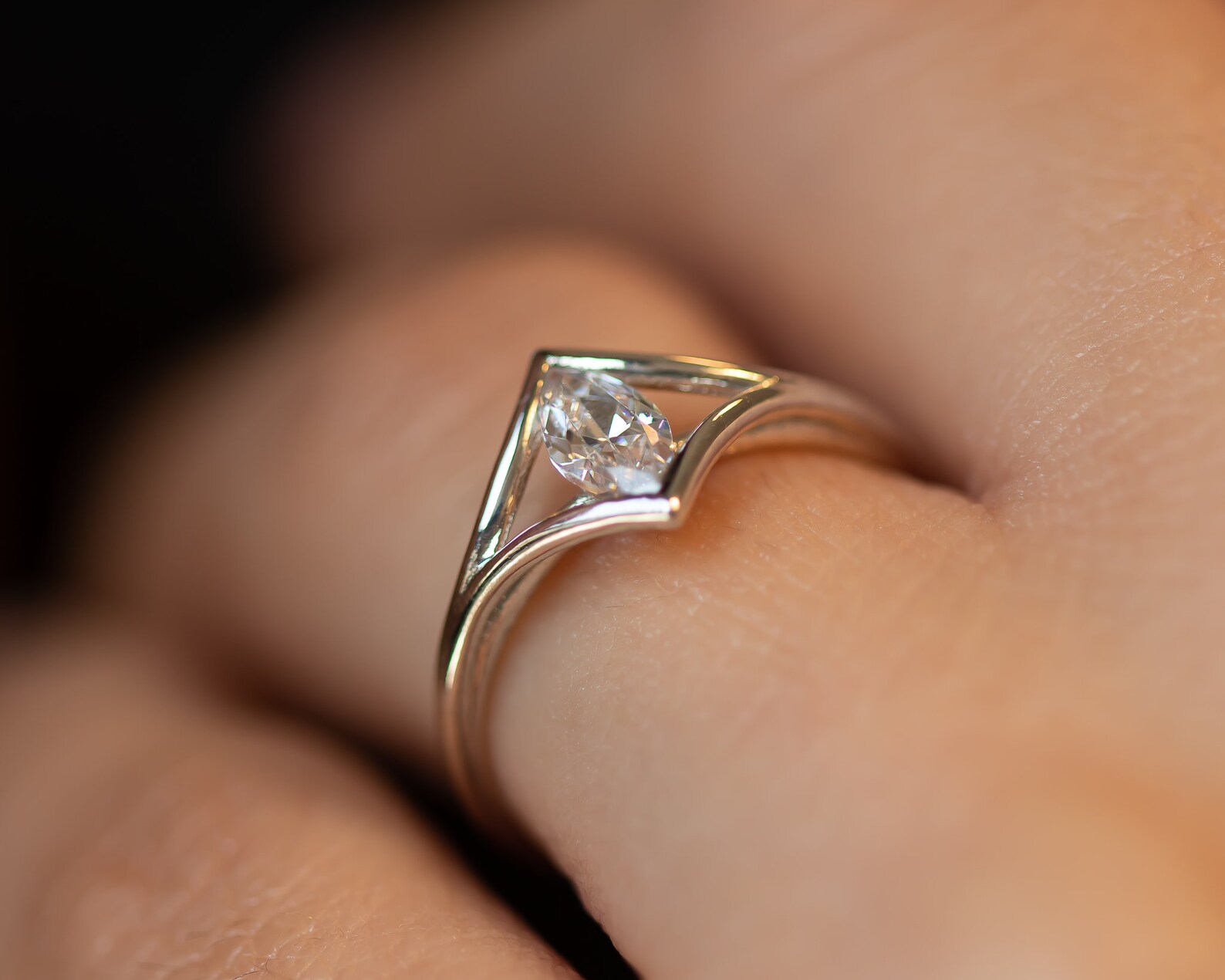 Marquise Diamond Engagement Ring Marquise Diamond Ring - Etsy