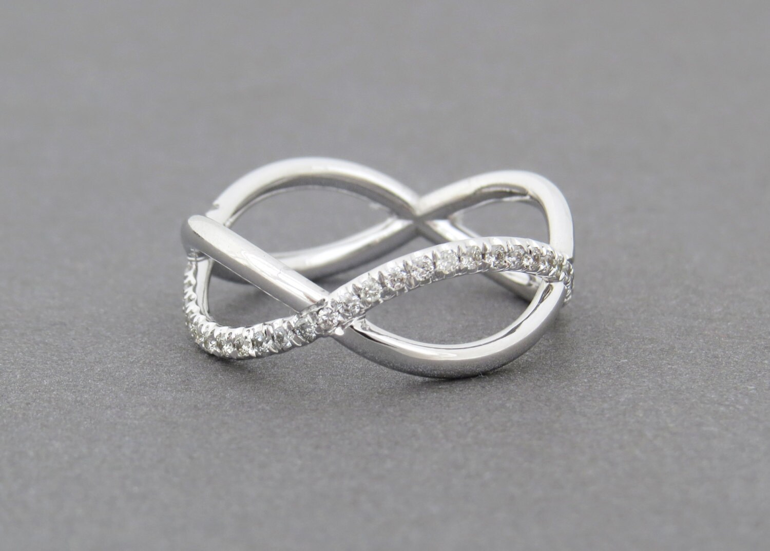 Diamond Wedding Ring Infinity Wedding Ring Unique Engagement - Etsy