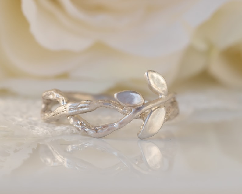 Nature Inspired Ring, Leaves Wedding Ring, Gold Leaf Branch Ring ...