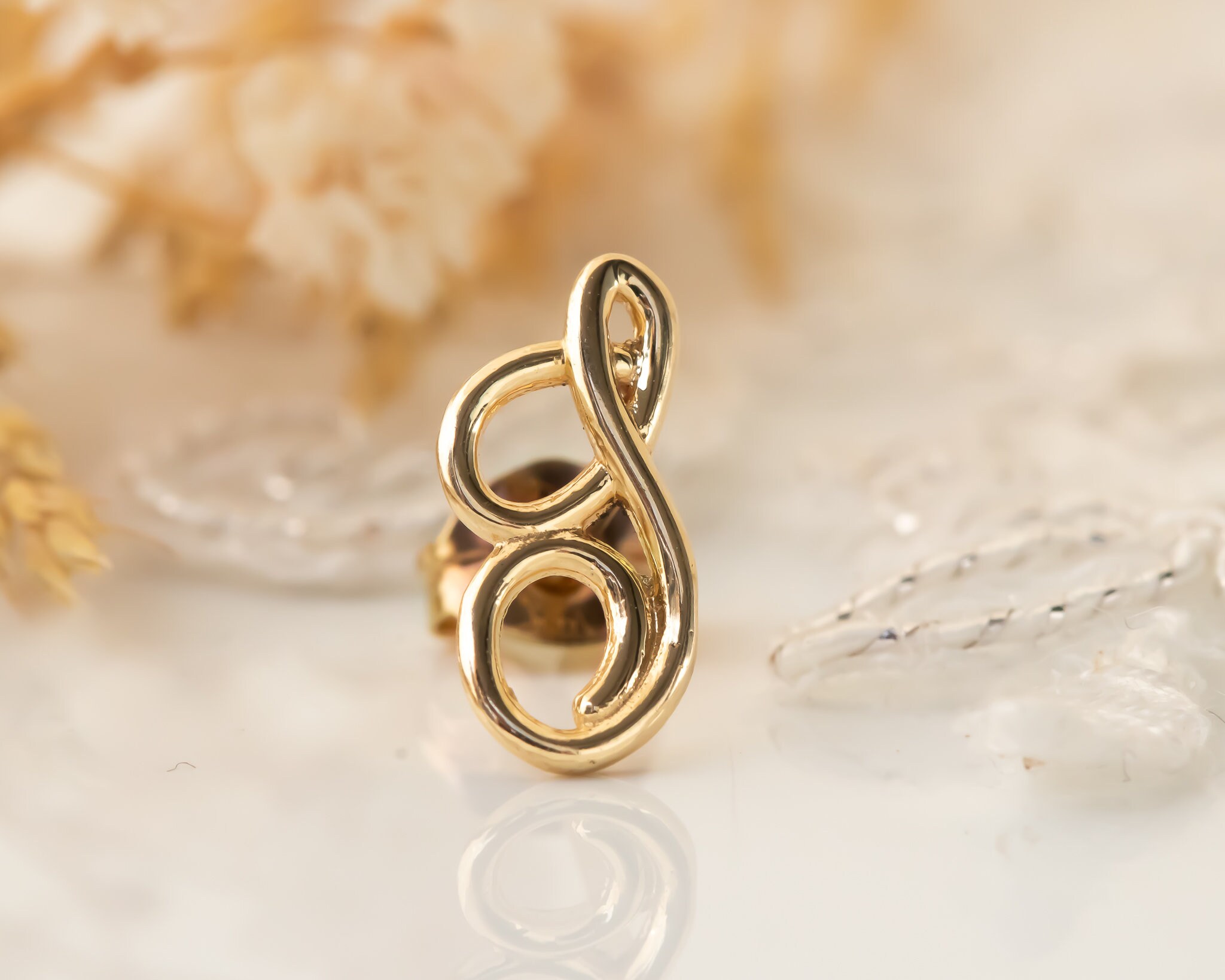 Initial Earrings Gold Initial Stud Earrings Gold Letter | Etsy