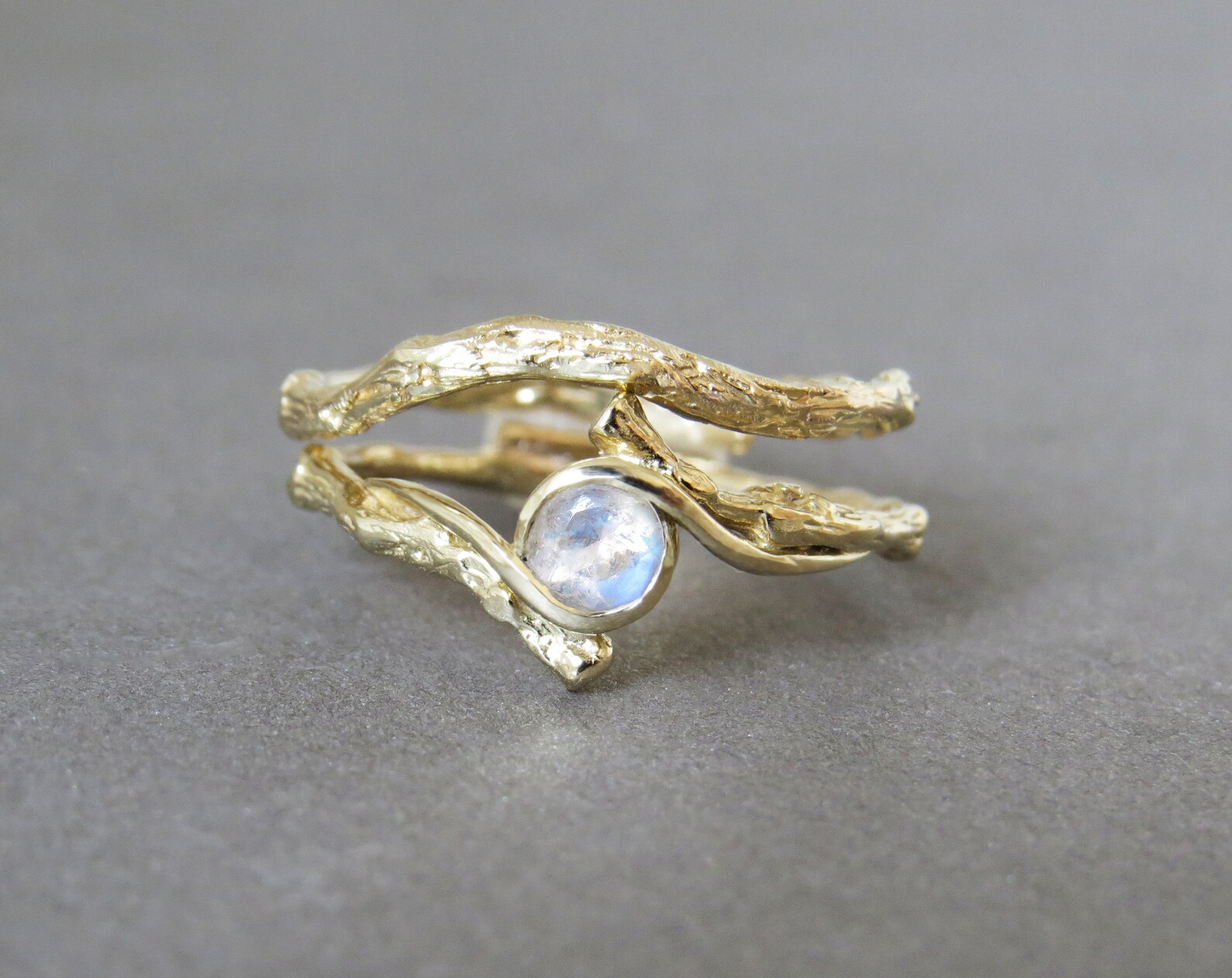 Moonstone Engagement Ring Set Wedding Set Rainbow Moonstone - Etsy
