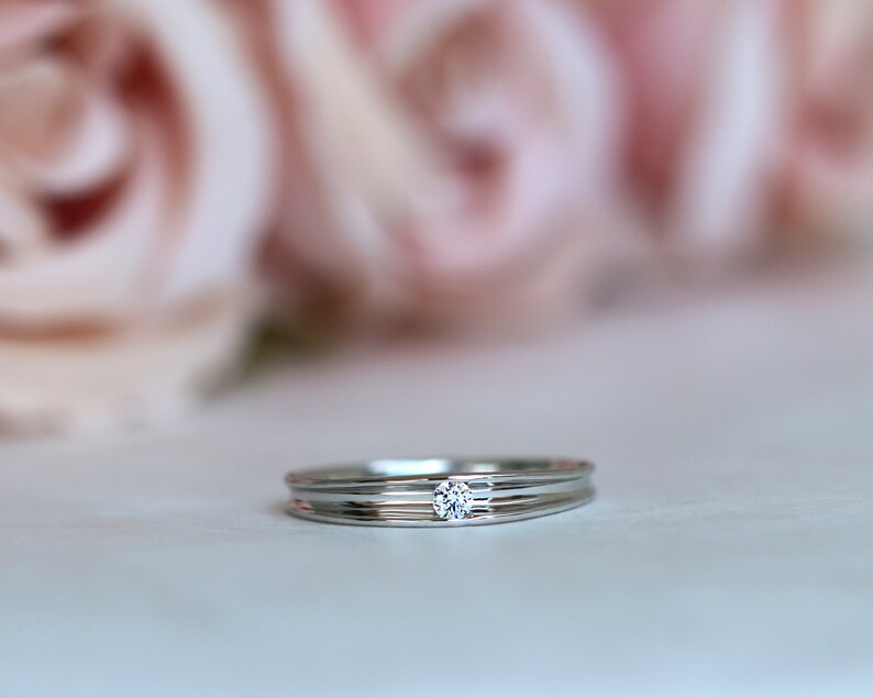 Unique Engagement Ring Small Diamond Engagement Ring - Etsy