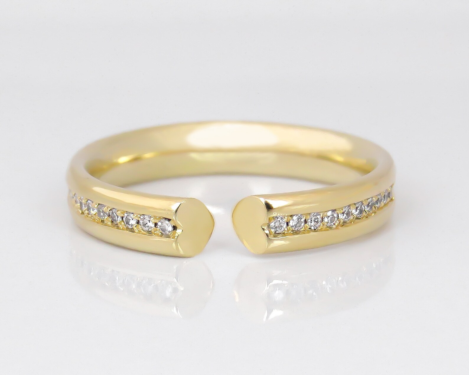 Open Diamond Wedding Ring Heart Diamond Ring Diamond Wedding | Etsy