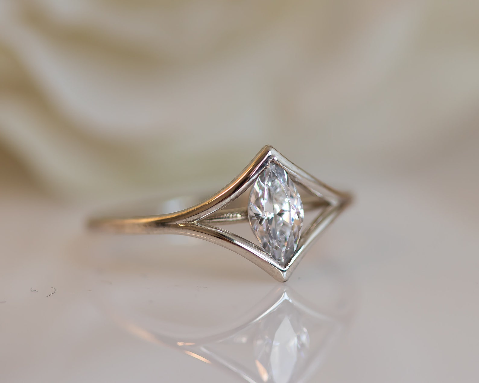 Marquise Diamond Engagement Ring Marquise Diamond Ring - Etsy