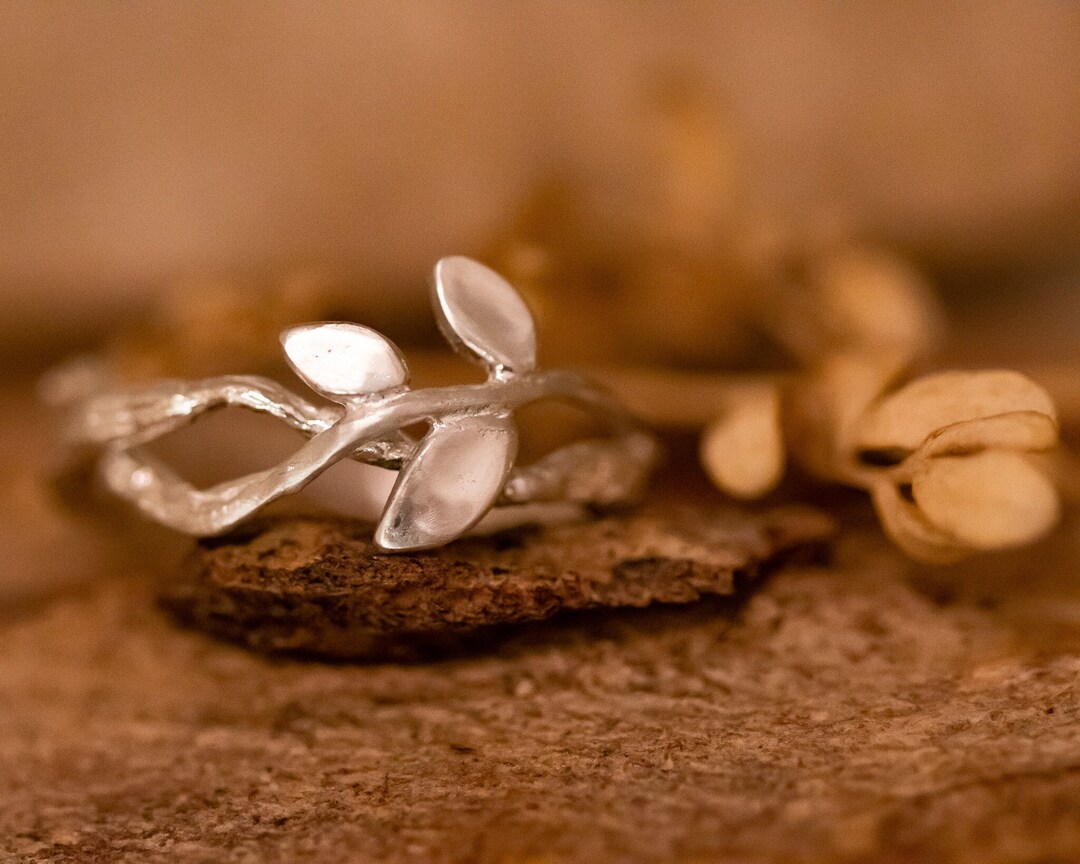 Nature Inspired Ring, Leaves Wedding Ring, Gold Leaf Branch Ring ...