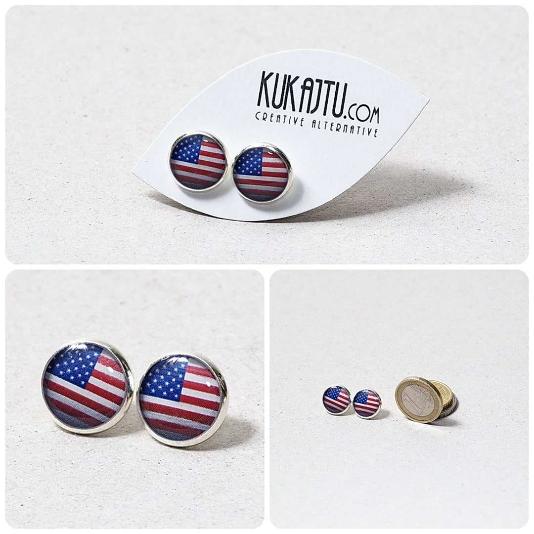 American Flag Earrings America Custom Flag Jewelry National Flags ...