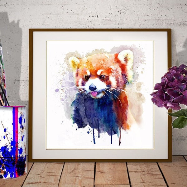 Red Panda Painting - Etsy