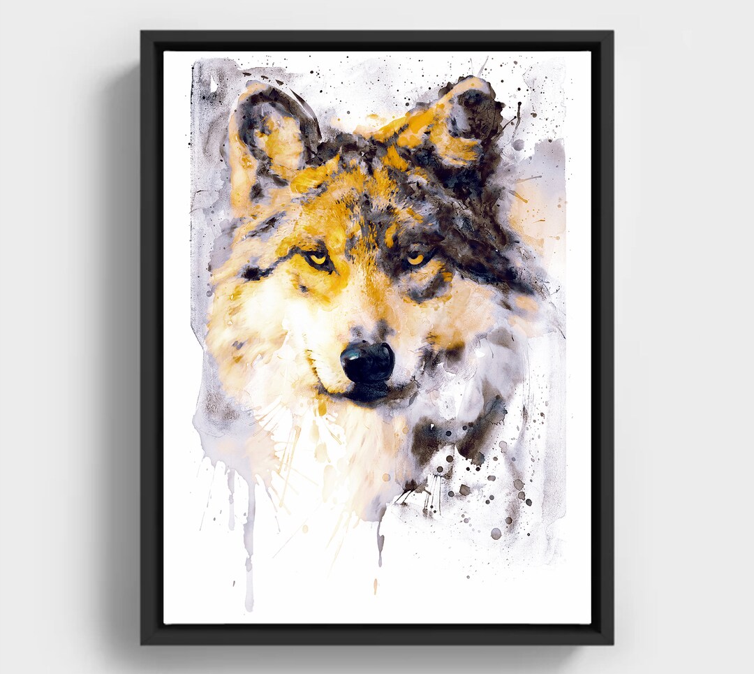 Wolf Pack Leader Printable Watercolor Wolf Portrait Wolves Wall Art ...