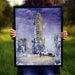 New York Flatiron Building Watercolor Cityscape Painting New York Decor ...