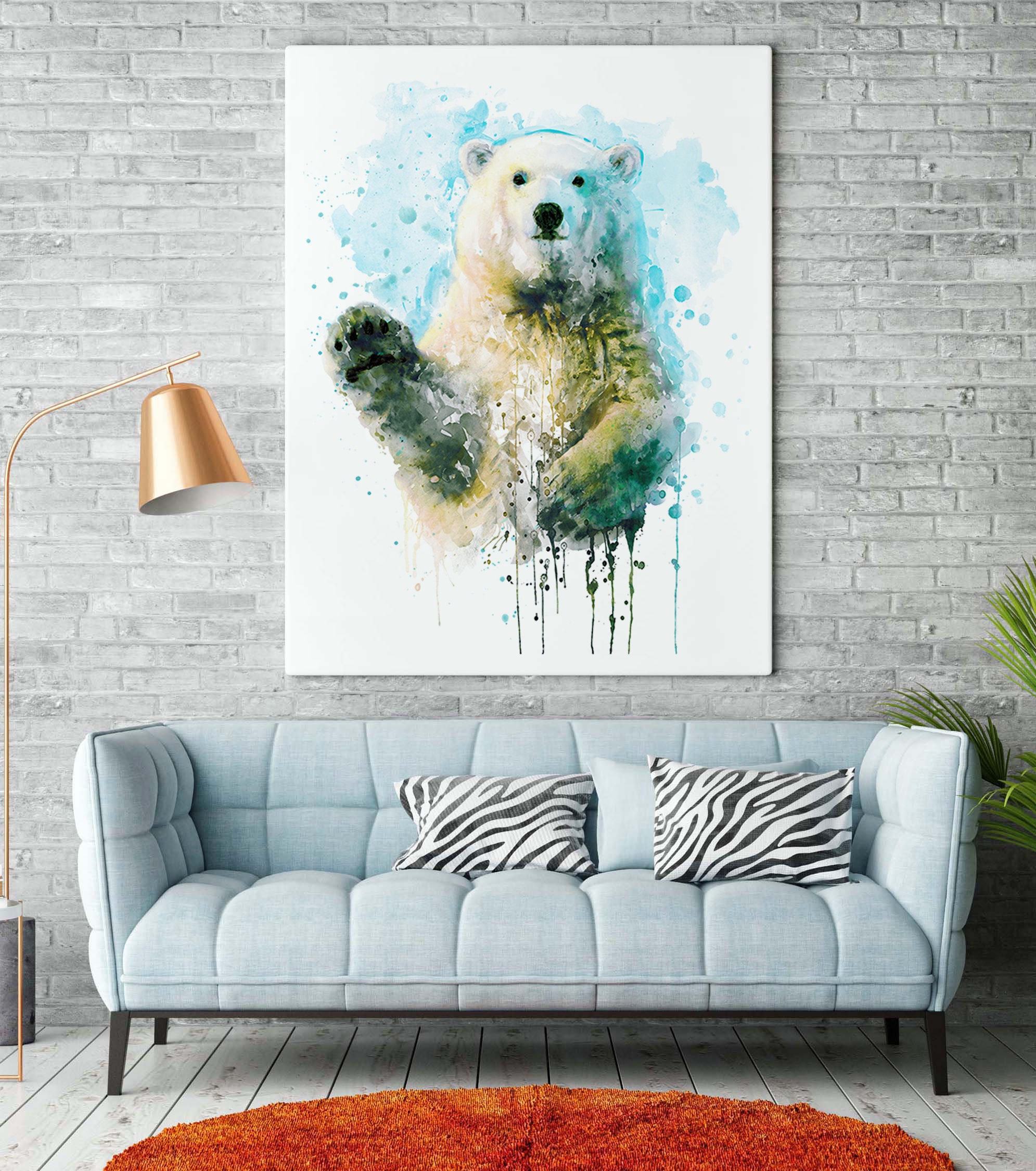 Printable Polar Bear Waving Goodbye Watercolor Painting Cute - Etsy