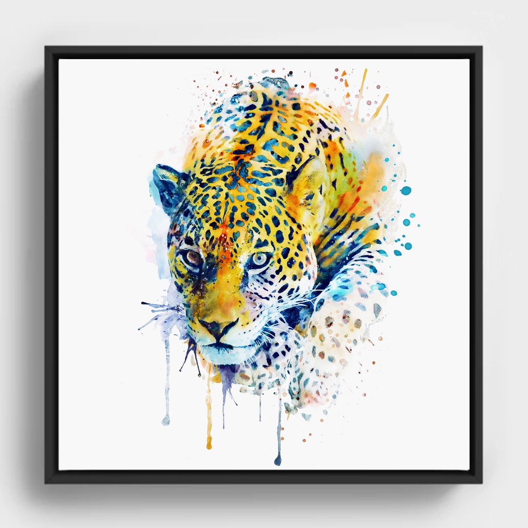 Lurking Leopard Watercolor Art | Wild Cat Printable | Jungle Wall Decor ...
