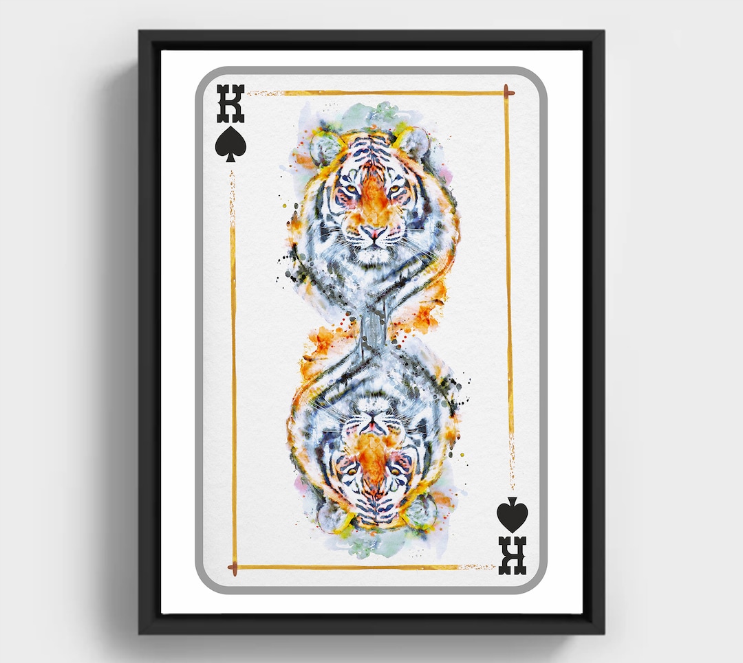 Tiger Head King of Spades Playing Card Inspired by the Animal World ...