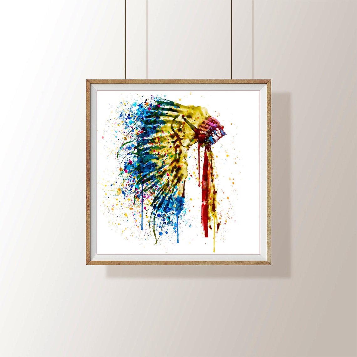 Native American Feather Headdress Printable Watercolor | Etsy