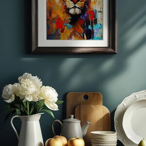 Colorful Lioness Portrait: Abstract Geometric Wildlife Art (instant ...