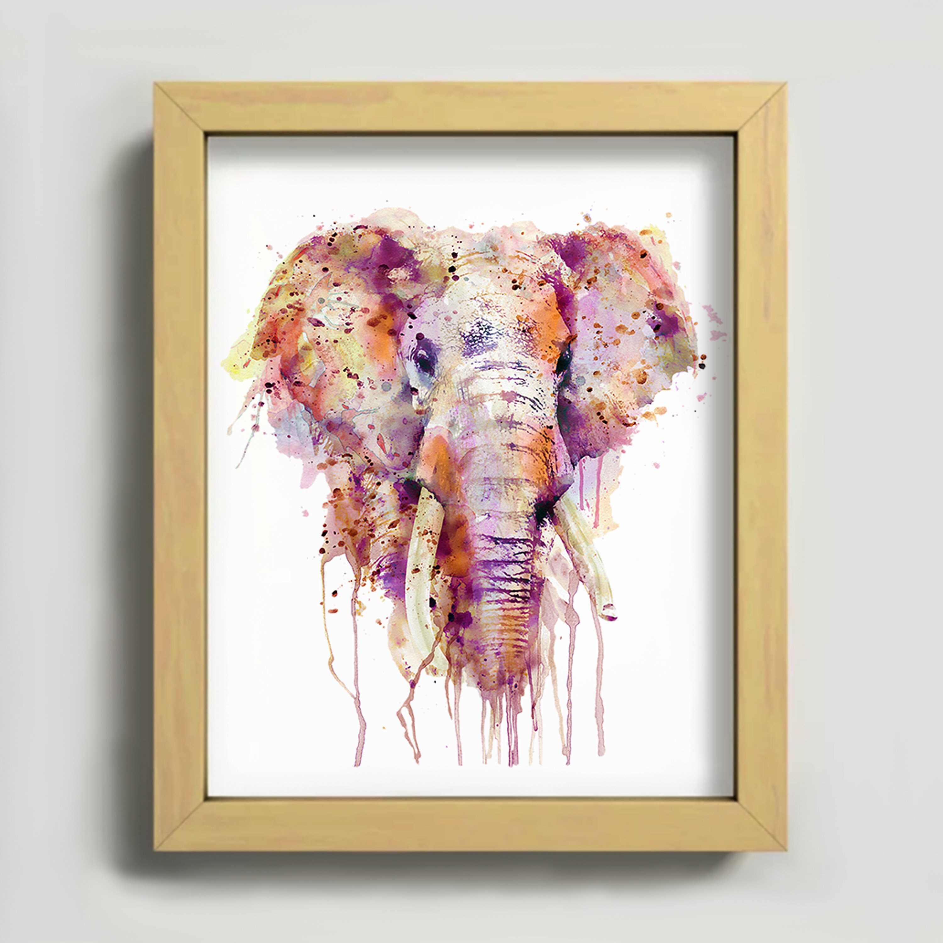 Watercolor Elephant Head