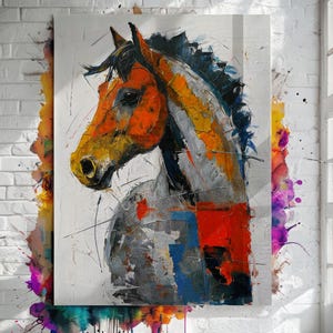 Expressionist Horse Painting, Bold Abstract Horse Art, Vivid Colors ...