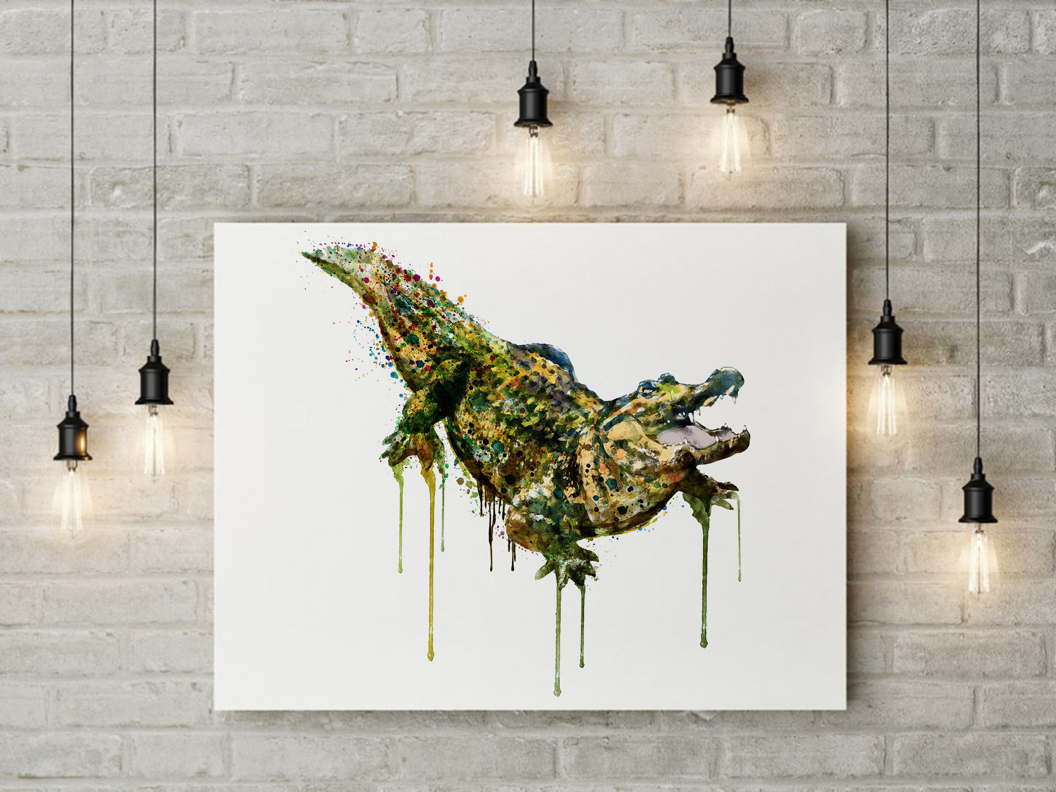 Alligator Watercolor Painting Printable Gator Wall Art Swamp - Etsy