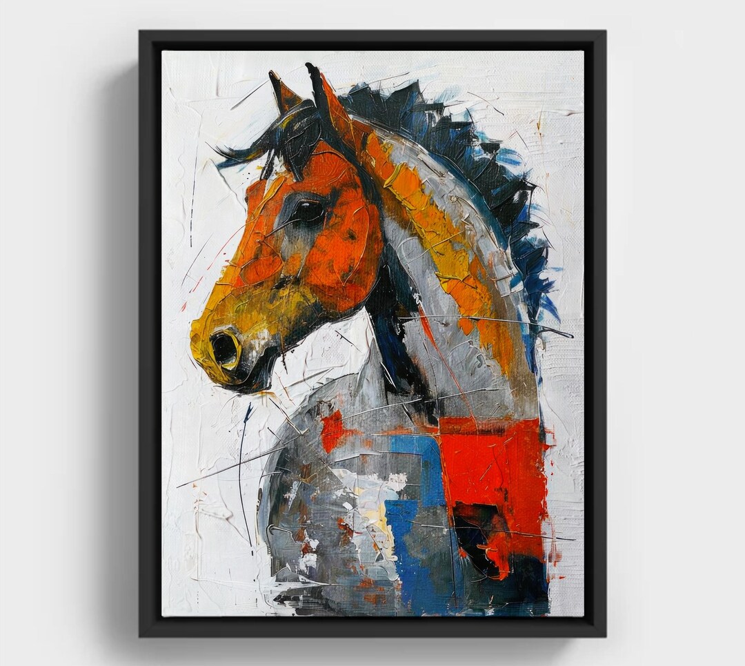 Expressionist Horse Painting, Bold Abstract Horse Art, Vivid Colors ...