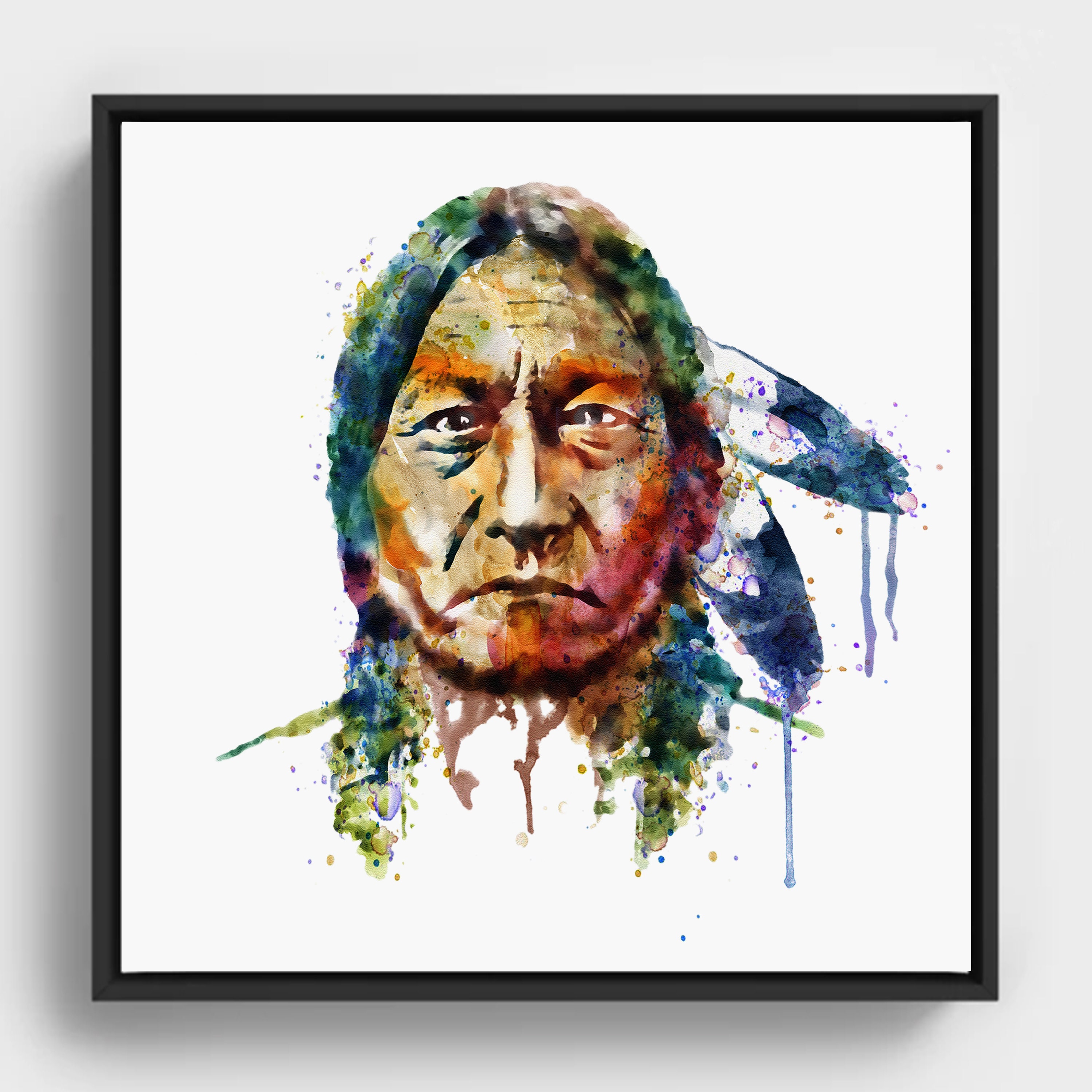 Printable Watercolor Portrait of Sitting Bull Instant - Etsy