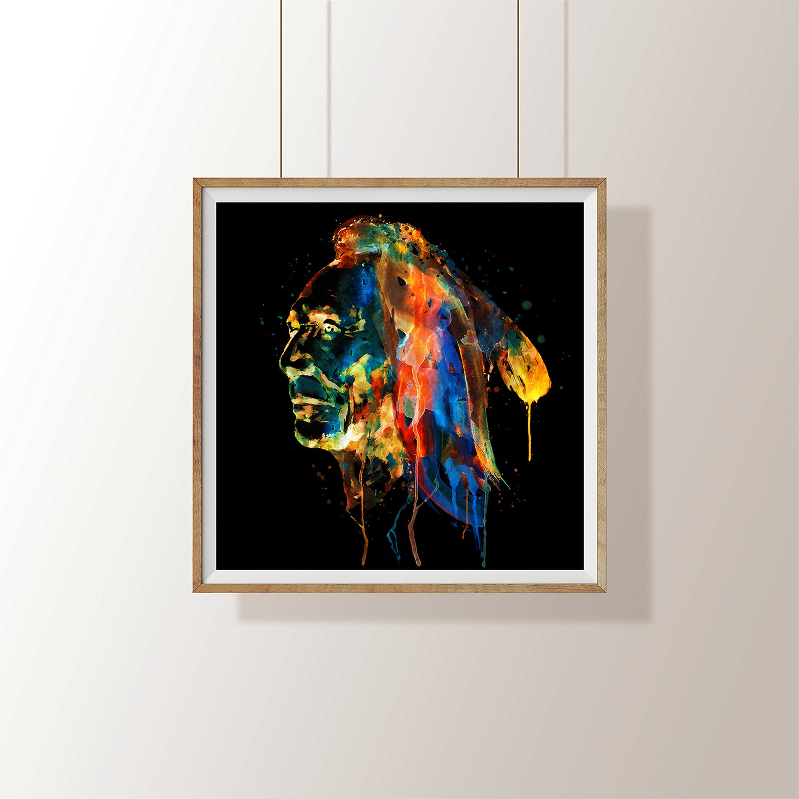 Sioux Warrior Reversed Colors Printable Watercolor Indian - Etsy UK