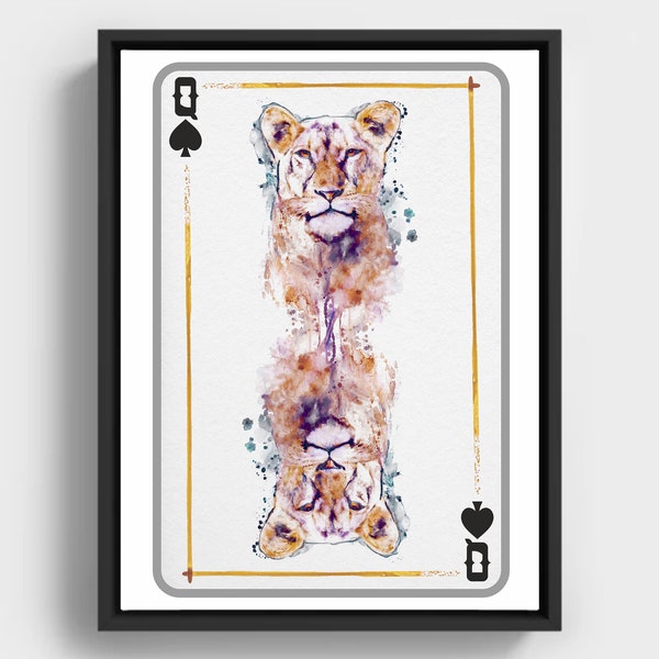 Cat Playing Card Poster - Etsy