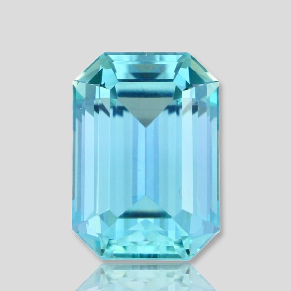 Flawless 14.26 CT Excellent Emerald Cut Natural Blue - Etsy