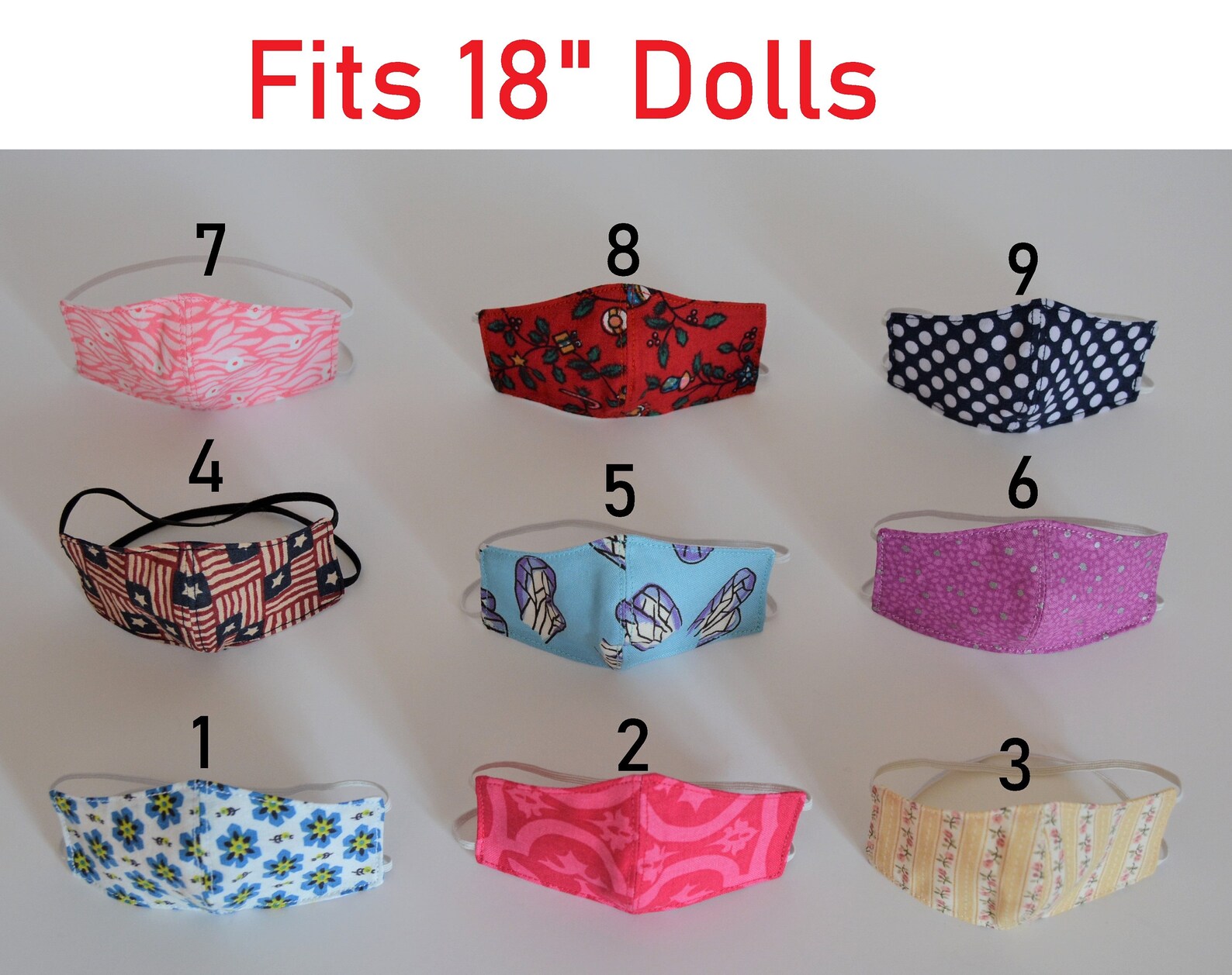 Handmade Doll Face Masks Cotton Fabric Fit 18 Girl and Boy - Etsy