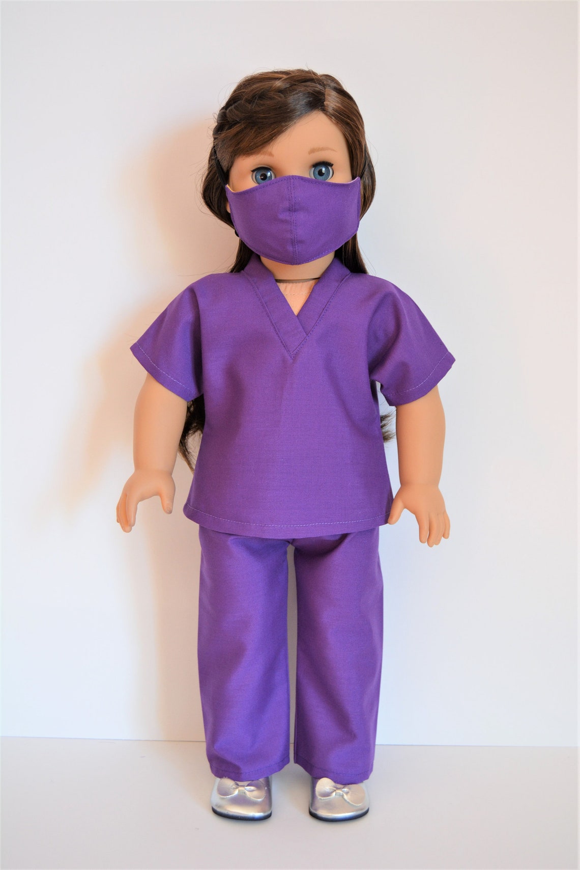 Handmade Doll Clothes Hospital Scrubs With Mask Nurse Doctor Fit 18 ...