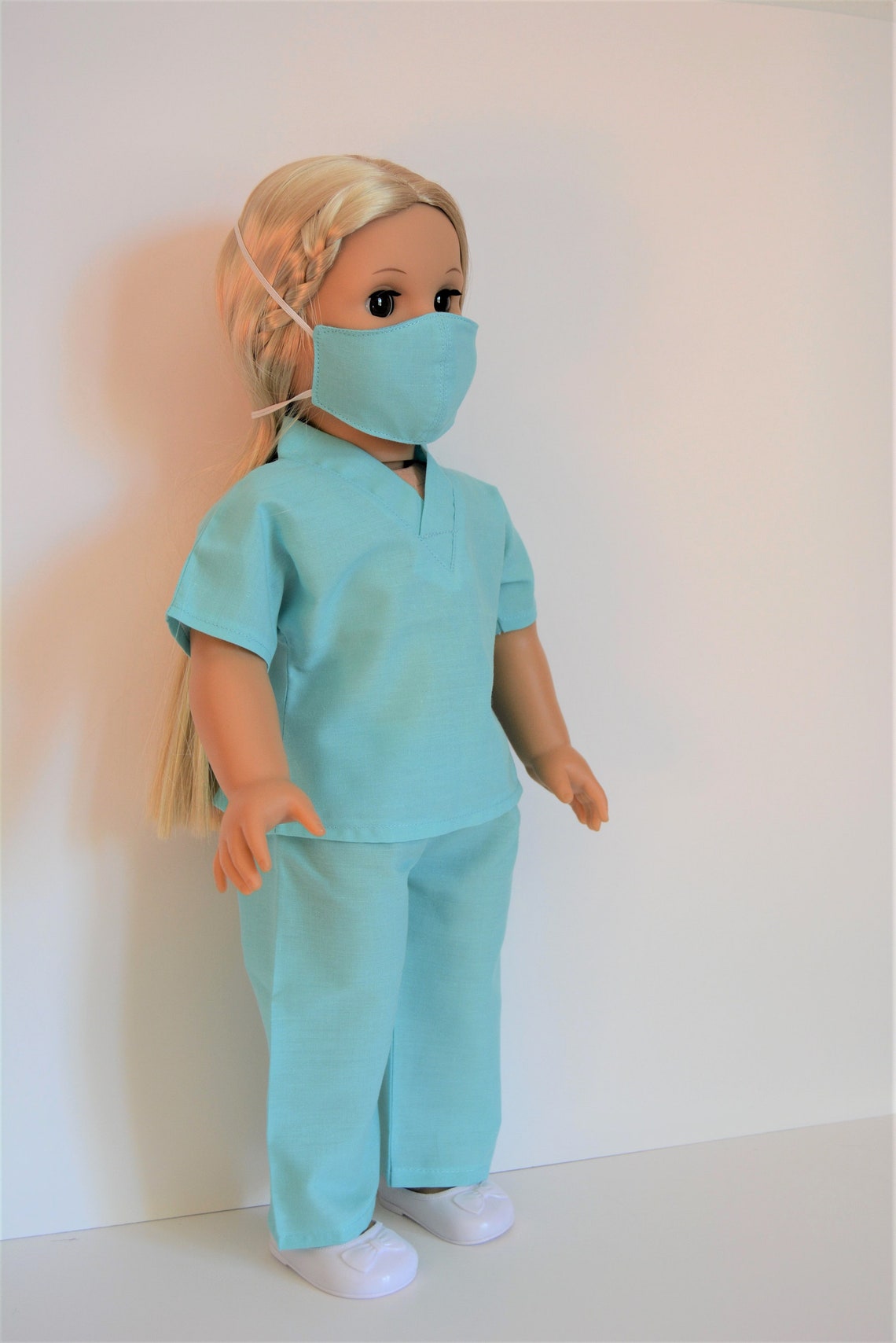Handmade Doll Clothes Hospital Scrubs With Mask Nurse Doctor Fit 18 ...