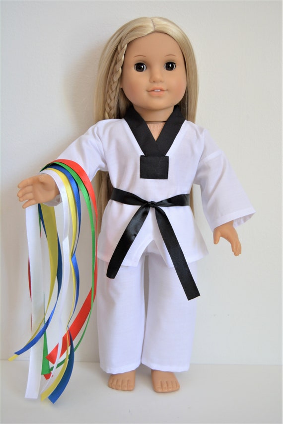 Handmade Doll Clothes White Taekwondo Uniform TKD Fit 18 Girl Dolls 1 Colour Belt Etsy Australia
