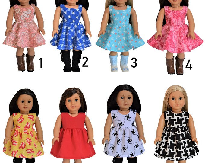 Handmade Doll Clothes Dress Assorted Colors Fit 18 Girl Etsy